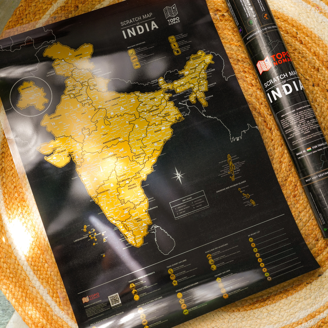 India Travel Scratch Map – Topo Nomad